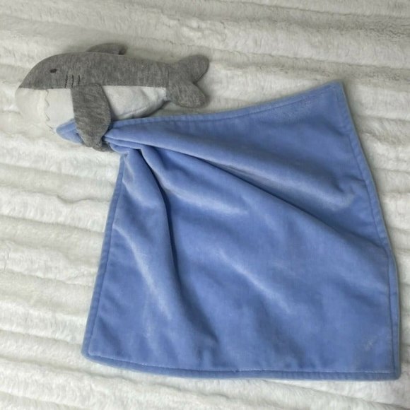 Carter's | Toys | Carters Baby Lovey Gray White Shark Toy Blue Security ...
